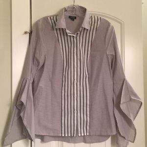 a.n.a | Tops | Menswear Look Blouse With Flowy Open Sleeves | Poshmark